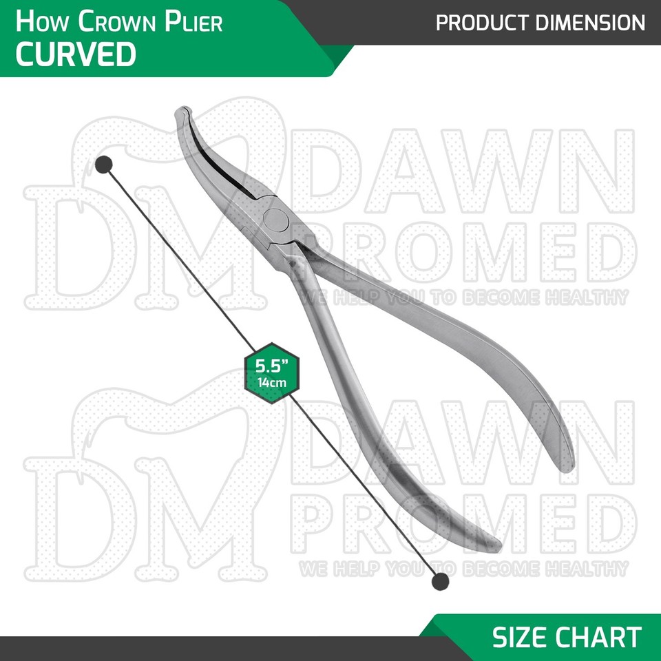 How Crown Pliers 5.5″ Curved Serrated Tips Oral Dental Orthodontic ...