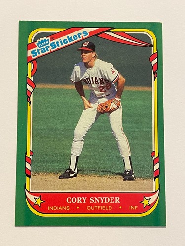 1987 Fleer Star Stickers Baseball #113 - Cory Snyder - Cleveland ...