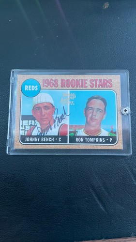1998 Reprint Topps 247 Rookie Stars Johnny Bench/Ron Tompkins Auto 1/5 ...