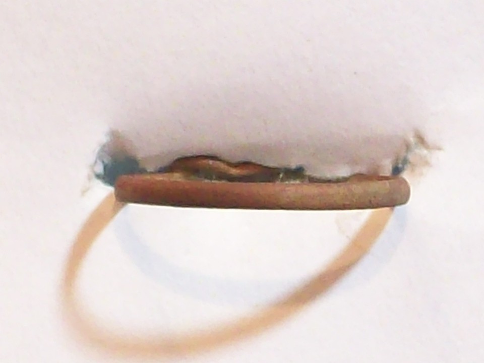 RING HEART SOLITAIRE MISSING STONE SIZE 4 .58 DIAMETER CHILD’S RING ...