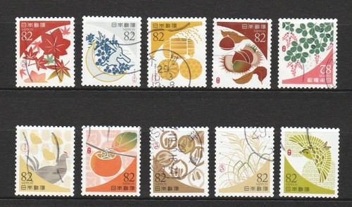 JAPAN 2017 TRADITIONAL COLOUR SERIES 1 (AUTUMN) 82 YEN COMP. SET 10 ...