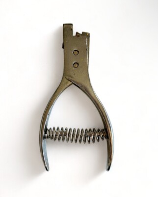 Vintage Ticket Paper Punch Hole Tool Nickel Chrome | eBay