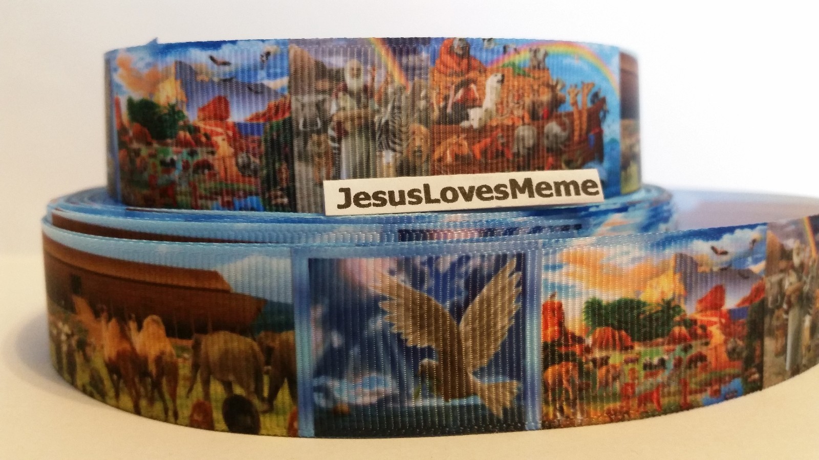 Grosgrain Ribbon Noah and the Ark Rainbow Animals Two By Two Dove ...