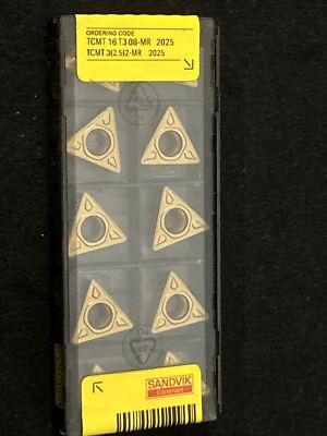 Qty. 10, Sandvik TCMT 16 T3 08-MR 2025 Carbide Turning Insert TCMT 3(2. ...