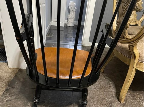 Ethan Allen Black Hitchcock Boston Rocker /Rocking Chair. | eBay