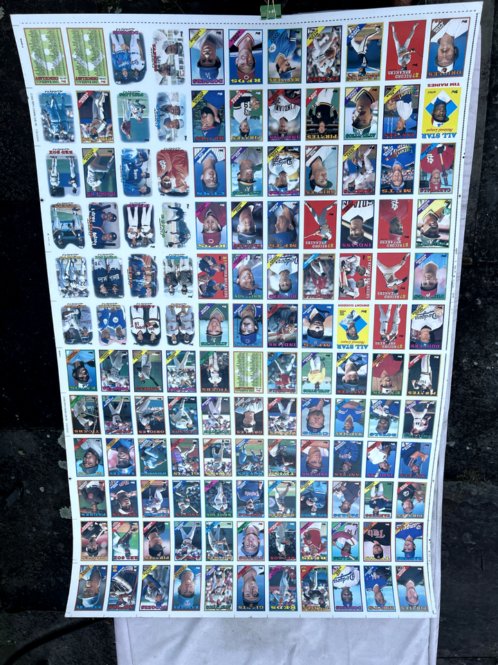 TOPS Cards 23 UNCUT SHEETS-'84, '85 ,'88.Nolan Ryan, Cal Ripken, Reggie ...