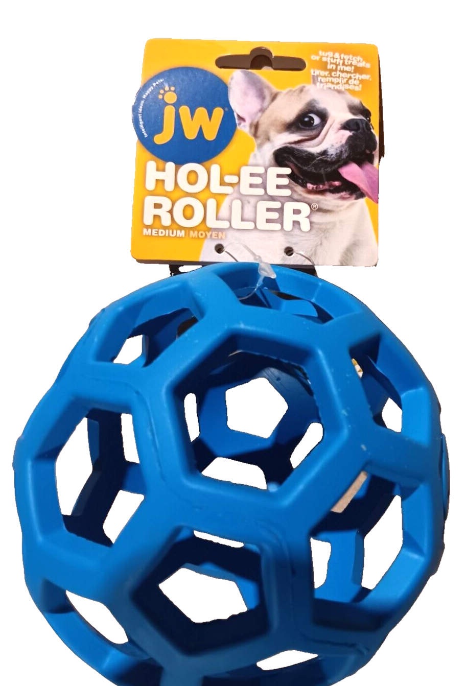 JW Pet Hol-ee Roller Dog Toy Puzzle Ball, Natural Rubber, Medium ...