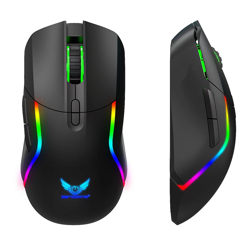 Rechargeable Wireless Gaming Mouse 2.4Ghz RGB Rainbow LED Light USB-C ...