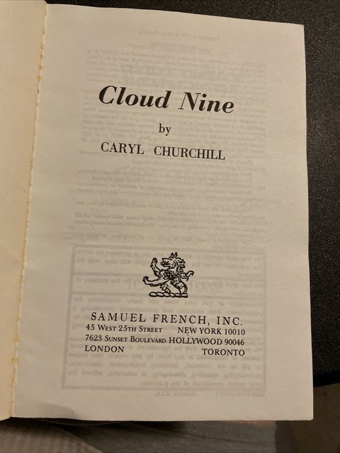Cloud Nine by Caryl Churchill (1985, Trade Paperback) for sale online ...