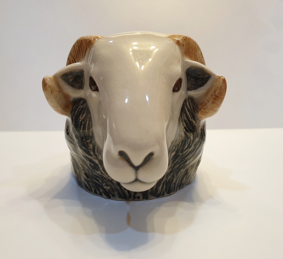 Sheep Swaledale Head Figurine Vase Pot Ceramic Plant Succulent Flower ...