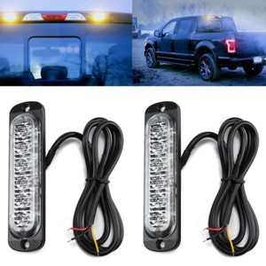 2 x Amber Recovery Strobe 6 LED Flashing Light Grill Breakdown Beacon ...