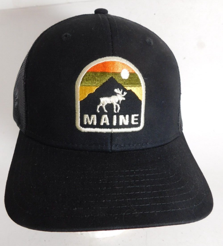 Maine Trucker USA Moose Embroidery Snapback Cap | eBay