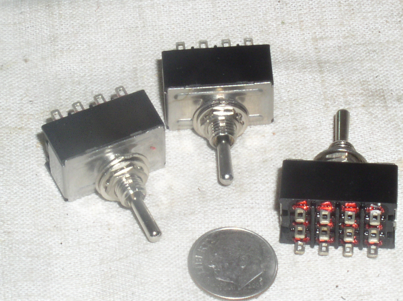 3 MINI TOGGLE 4PDT 4P2T 4 POLE ON-OFF-ON SWITCH 125V AC DC 6A 6 A AMP ...