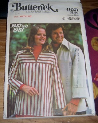 VINTAGE CUT 70's-80's BUTTERICK PATTERNS WOMENS BLOUSE SIZE MED. 6 TO ...