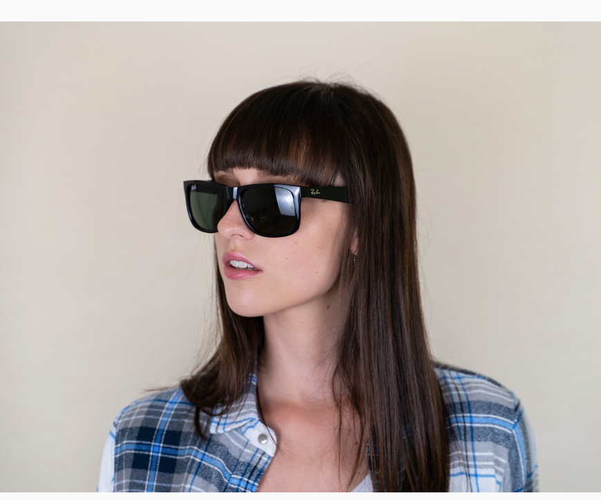 RAY-BAN JUSTIN 50mm RB4165 Wayfarer SUN in Brown Black/ Dark Blue MSRP ...