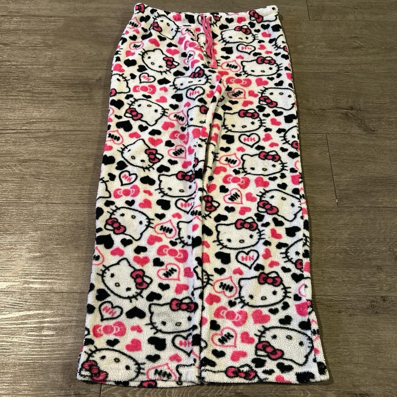Hello Kitty Sanrio Hearts Fuzzy Soft Touch Pajama Pan… - Gem