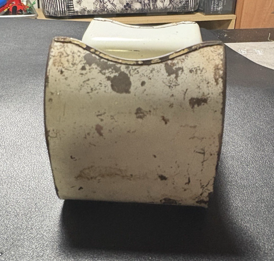 Vintage tin metal MATCHES HOLDER stick match floral country primitive ...