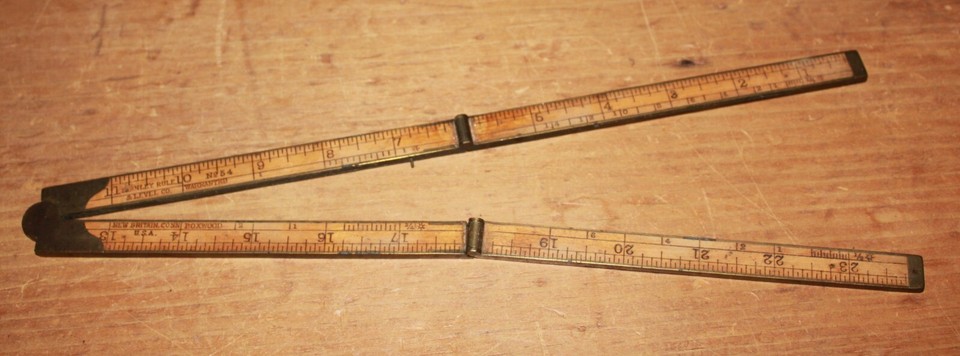 Vintage Stanley No. 54 SPECIAL 24" Folding Wood Ruler w/ Brass Ends | eBay