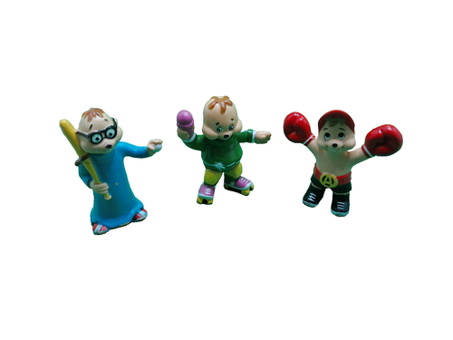 Alvin Chipmunks 1983 CBS toy action figure PVC boxing baseball skating ...