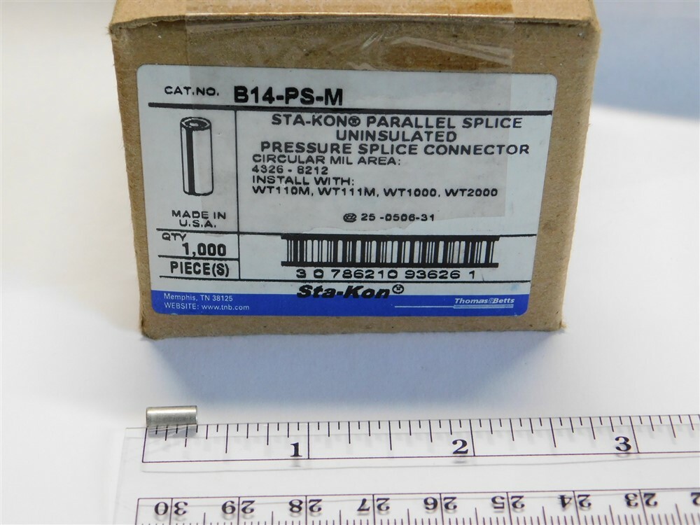100 Thomas & Betts B14-PS-M 16-14AWG Cu Tinned Barrel Splices .315" | eBay