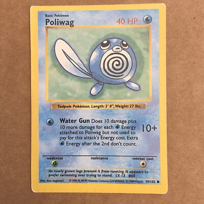 Pokémon TCG Poliwag Base Set 59/102 Regular Unlimited Common | eBay