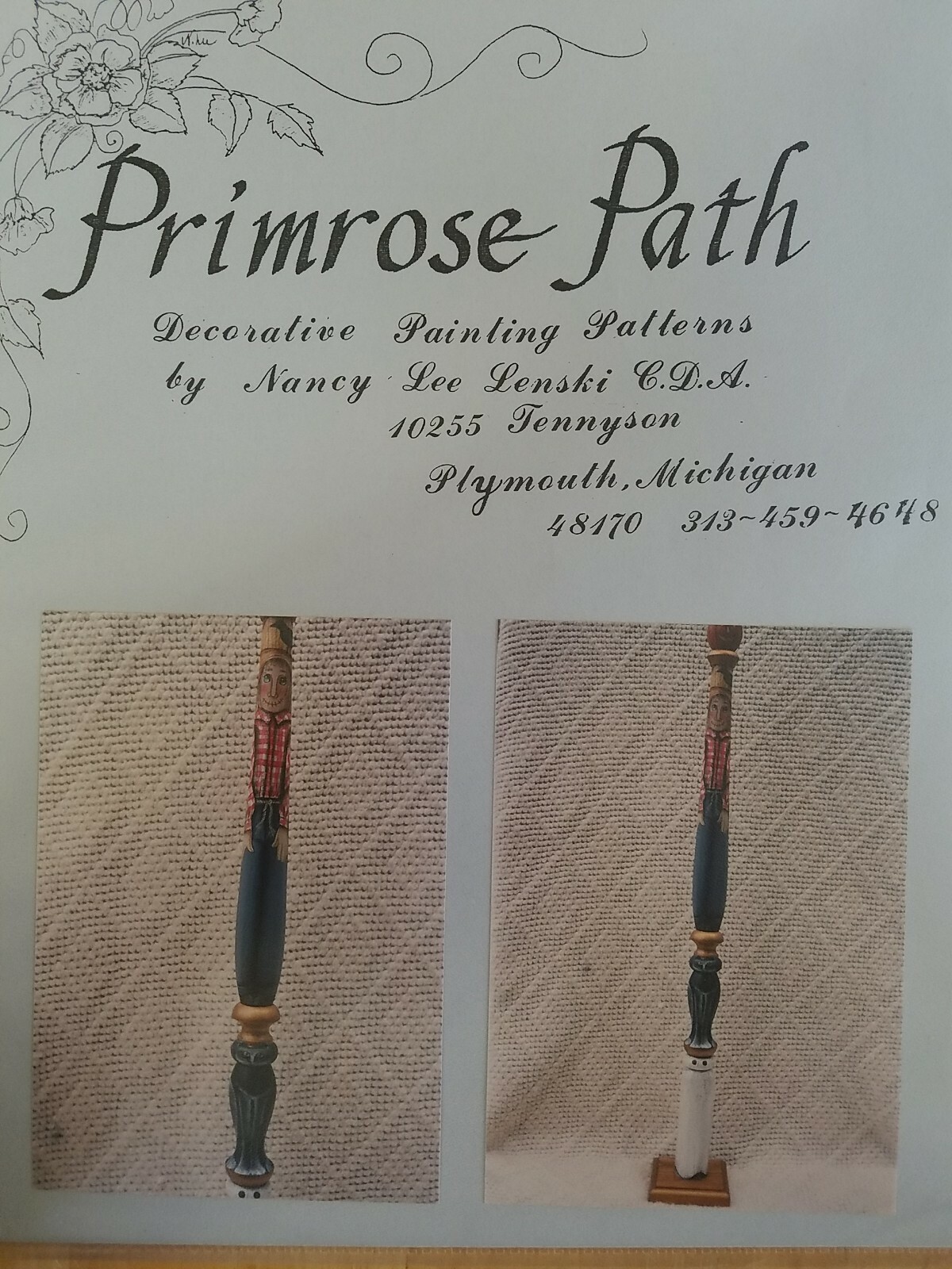 NANCY LENSKI SCARECROW SPINDLE PAINTING PATTERN | eBay