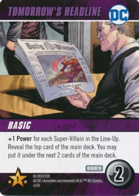 TOMORROW'S HEADLINE DC Comics Deck Building Game REBIRTH DAILY PLANET ...