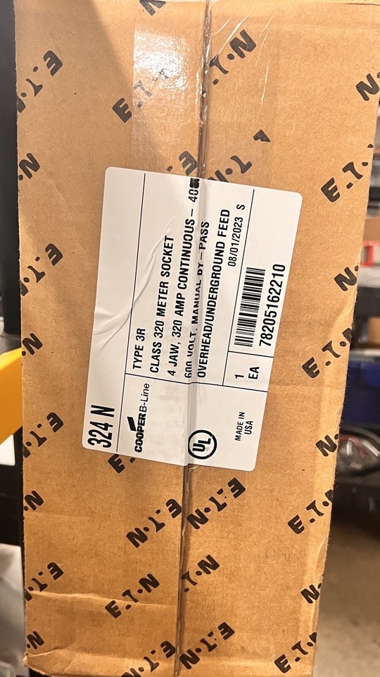 EATON 400 / 320 Amp Meter Base Socket Single Phase 324N Brand New UL ...