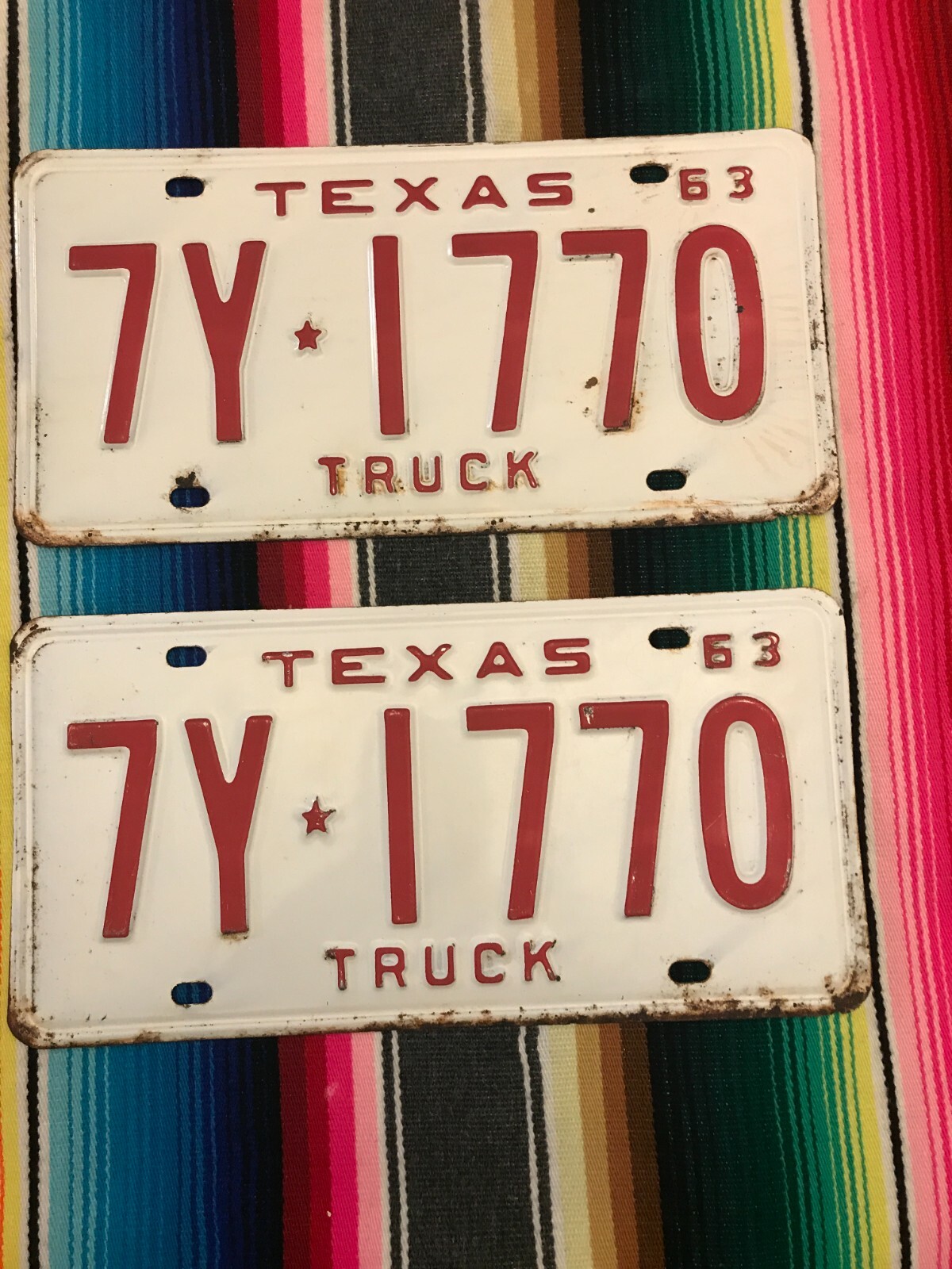 1963 TEXAS TRUCK LICENSE PLATES REPLACEMENT. 7Y1770 | eBay