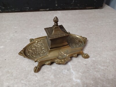 Vintage Reproduction Brass Inkwell | eBay