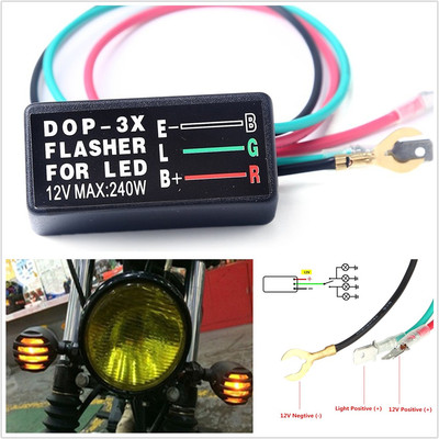 Plug Play DC12V 3 Pin Motorcycle Turn Signal LED Light Flasher Blinker ...