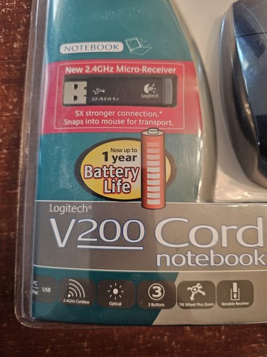 Logitech V200 Cordless Optical Notebook Mouse 3 Button - New in Package ...