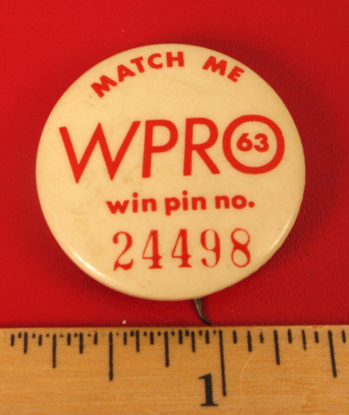 VINTAGE RI RHODE ISLAND RADIO STATION WPRO AM 63 TALK RADIO WIN PIN ...