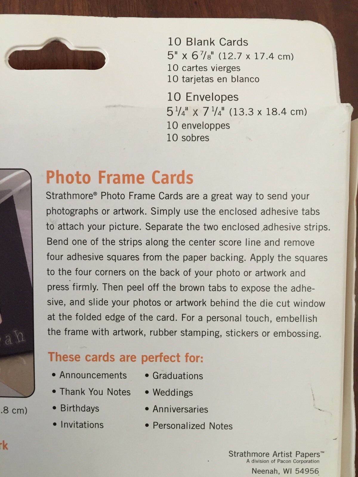 Strathmore Photo Frame Cards 10-Pack Black To Create Your Own Cards New ...