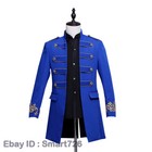 Hot Mens Military Royal Formal Dress Coats Blazer Jacket Gold Button ...
