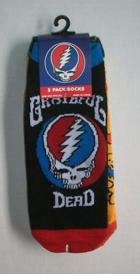 Grateful Dead 3 Pack Mens Unisex Socks - One Size Fits All -brand new ...