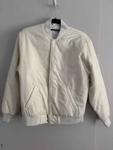 Aritzia TNA Stadium Bomber Puffer Jacket Cream XS | eBay