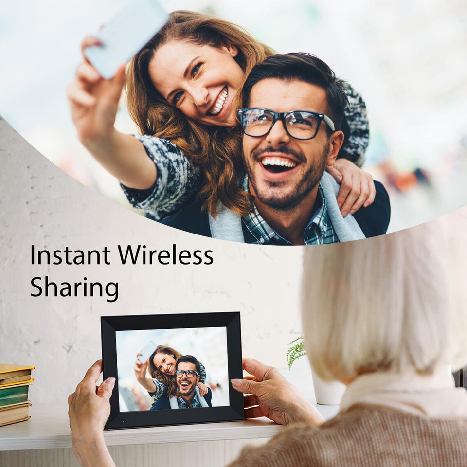 2025 AEEZO 10.1" WiFi Digital Picture Frame Touch, 32GB Storage Smart ...