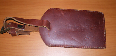 Vintage Authentic TIMBERLAND Soft Brown Leather LUGGAGE TAG * Business ...