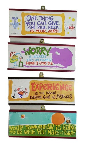 Mini Posters Vintage Retro Set of 4 Greeting Gift Card 3x8 inch Funny ...