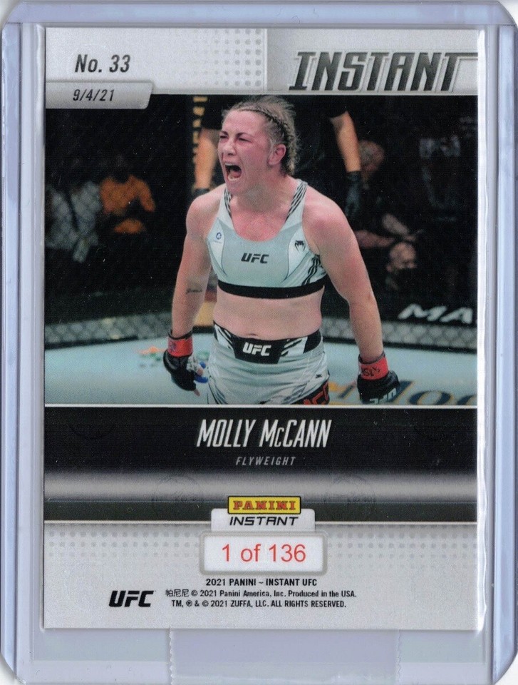 2021 Panini Instant UFC #33 Molly McCann Rookie Card - Only 136 made ...