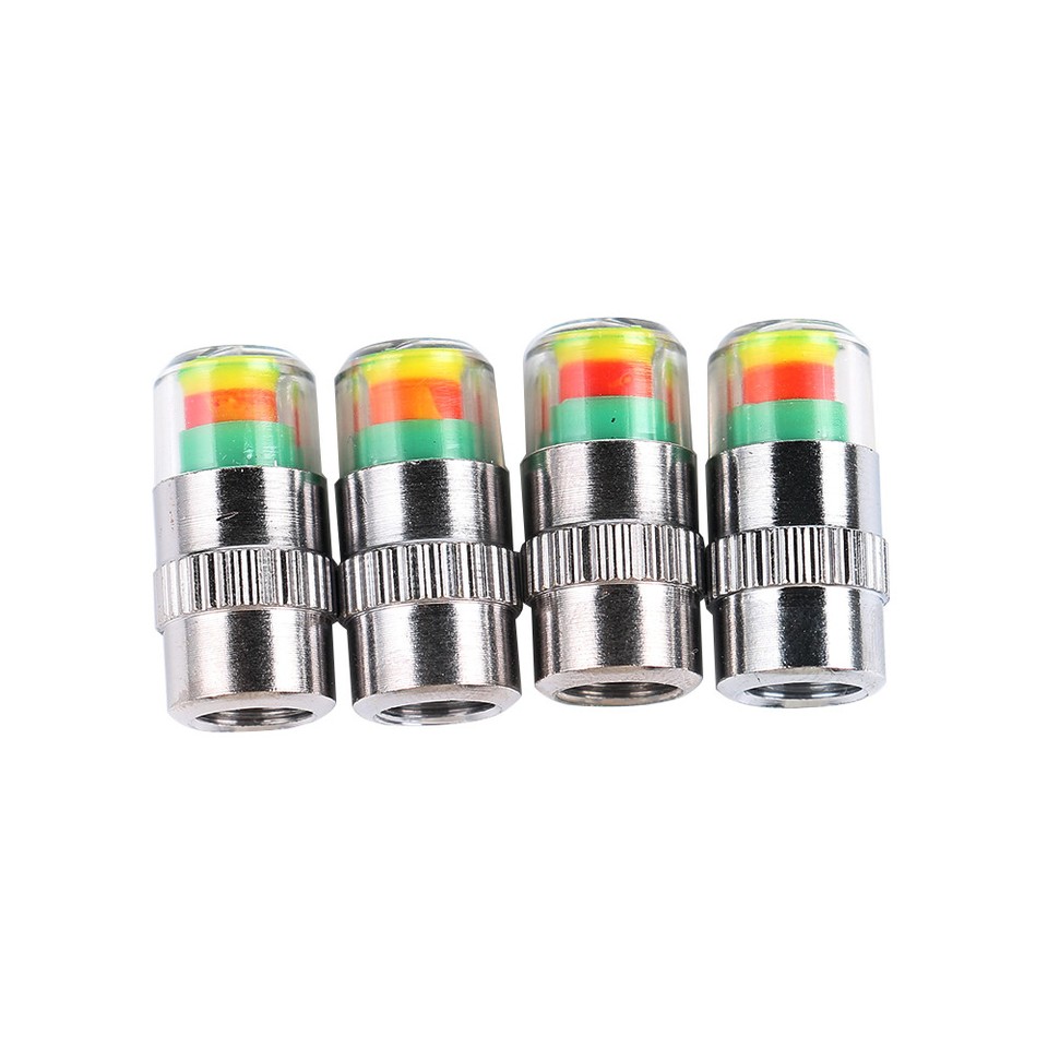 4X Auto Car Tire Monitor Valve Dust Caps Air Pressure Indicator Sensor ...