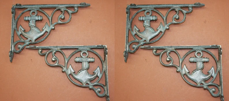 NAUTICAL Anchor Shelf Bracket,Mariners decor,beach decor,boats, gifts B ...