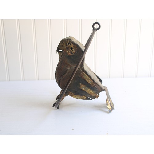 Iron Hanging Sculpture of a Bird on a Perch | Artist Signed | Unique ...