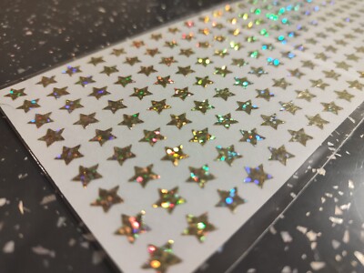 Gold - 1 x Sheet Peel Off Sparkly Waterproof Homework Stars Stickers 8 ...