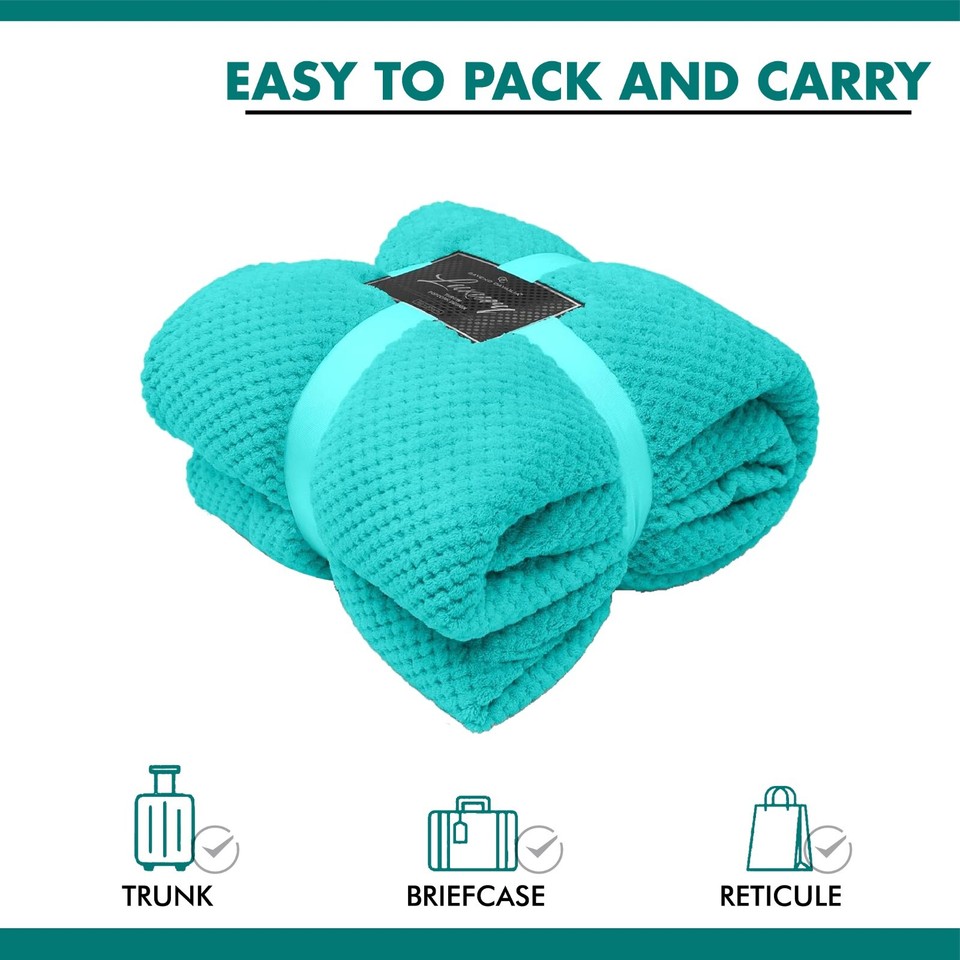 Luxury Popcorn Throws Double & King Size Cuddly Cosy Warm Blanket For ...