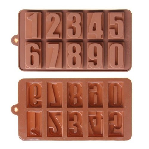 Big Number Silicone Mold Chocolate Jelly Soap Cake Decorating Mold Ice ...