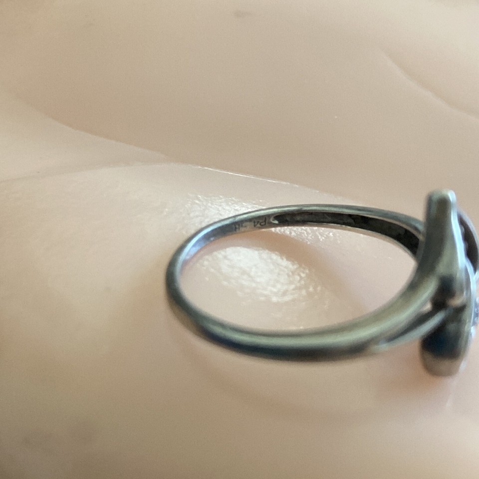Vintage P4SR Platinum Palladium Silver Rhodium Open Hearts Diamond Ring ...