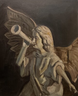 Angel With Trumpet - Original Oil Painting | eBay