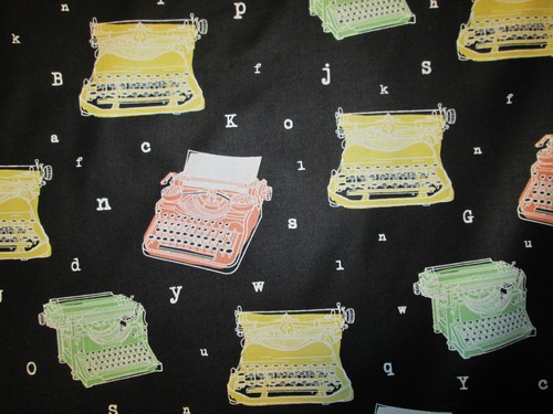 Typewriters Text Black Type School Supplies Black Cotton Fabric FQ | eBay